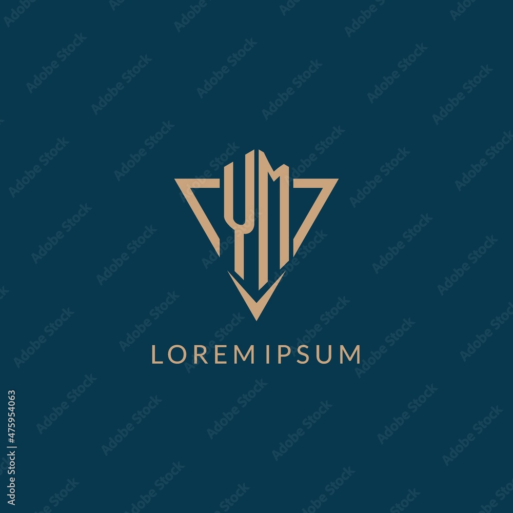YM logo initials triangle shape style, creative logo design Stock ...