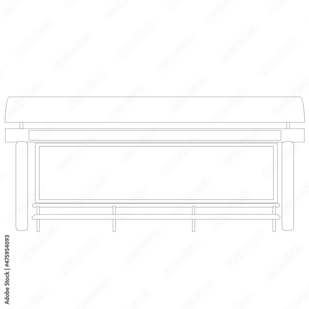 platform-bus-station-outline-illustration-cartoon Stock Vector | Adobe ...