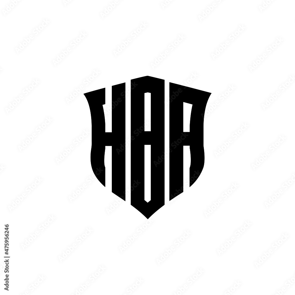 HBA letter logo design with white background in illustrator, vector ...