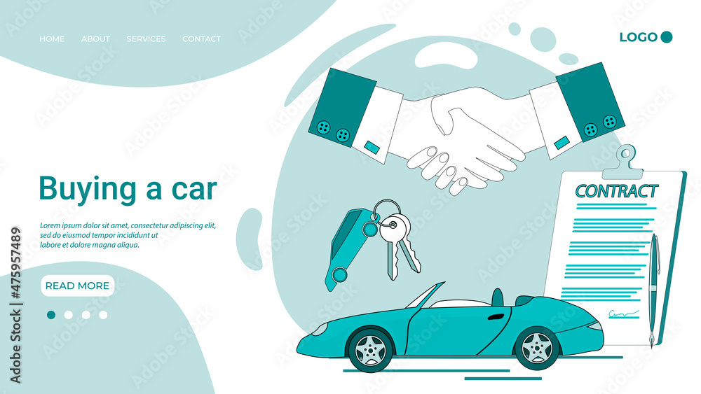 Buying a car.Buying selling renting cars.The concept of safe and fast ...