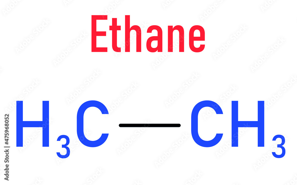 Ethane natural gas component molecule. Skeletal formula. Stock Vector ...