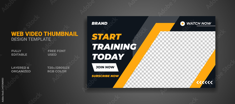 Youtube thumbnail and web banner template Stock Vector | Adobe Stock