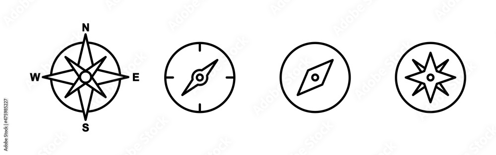 Compass icons set. arrow compass icon sign and symbol Stock Vector ...