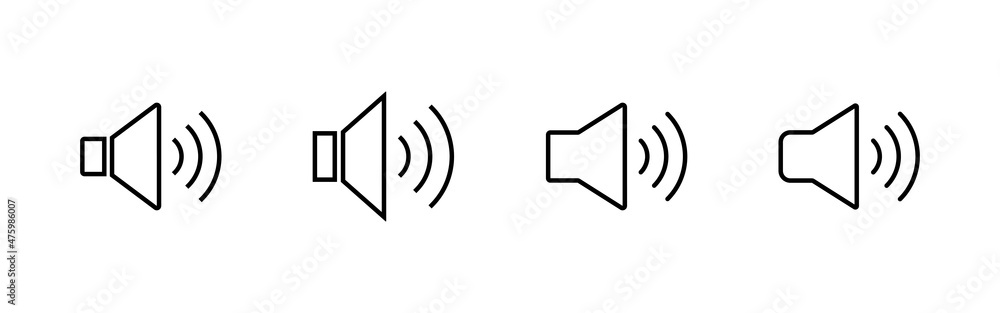 Speaker icons set. volume sign and symbol. loudspeaker icon. sound ...
