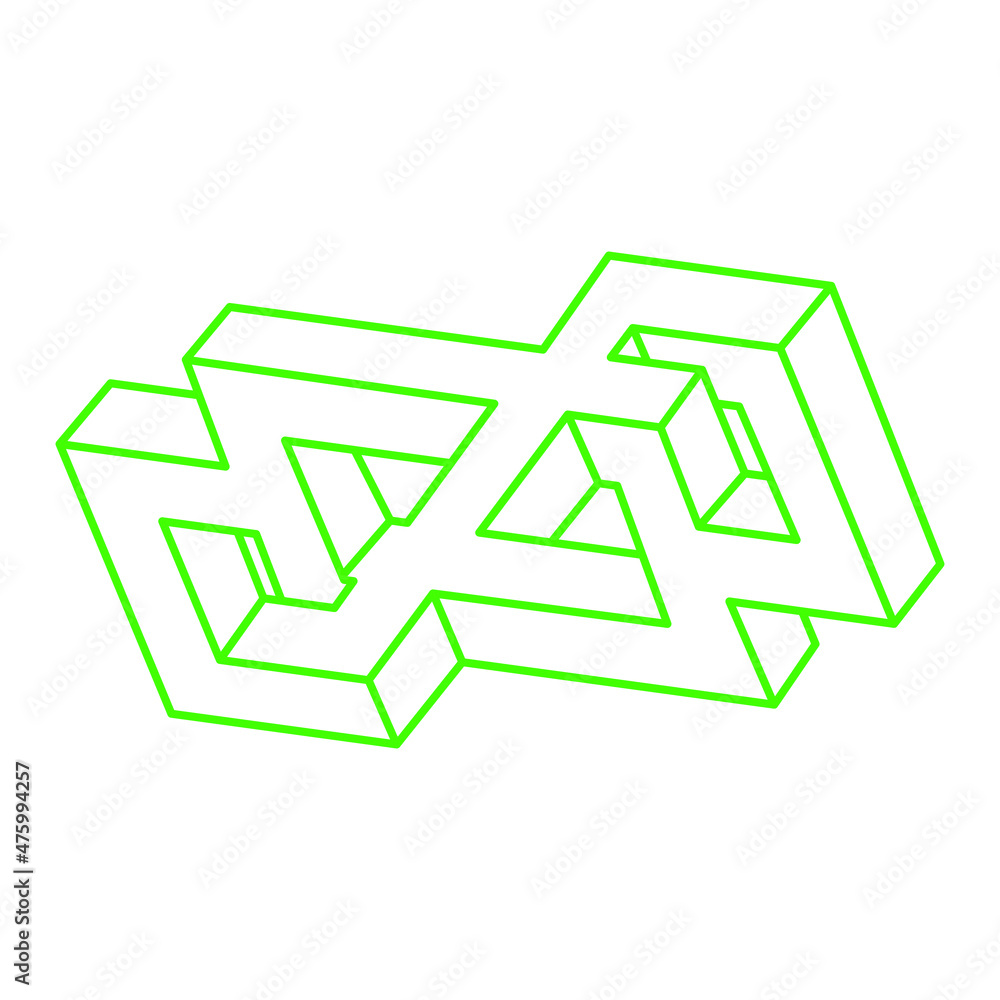 Impossible shapes. Logo. Sacred geometry figure. Optical illusion ...