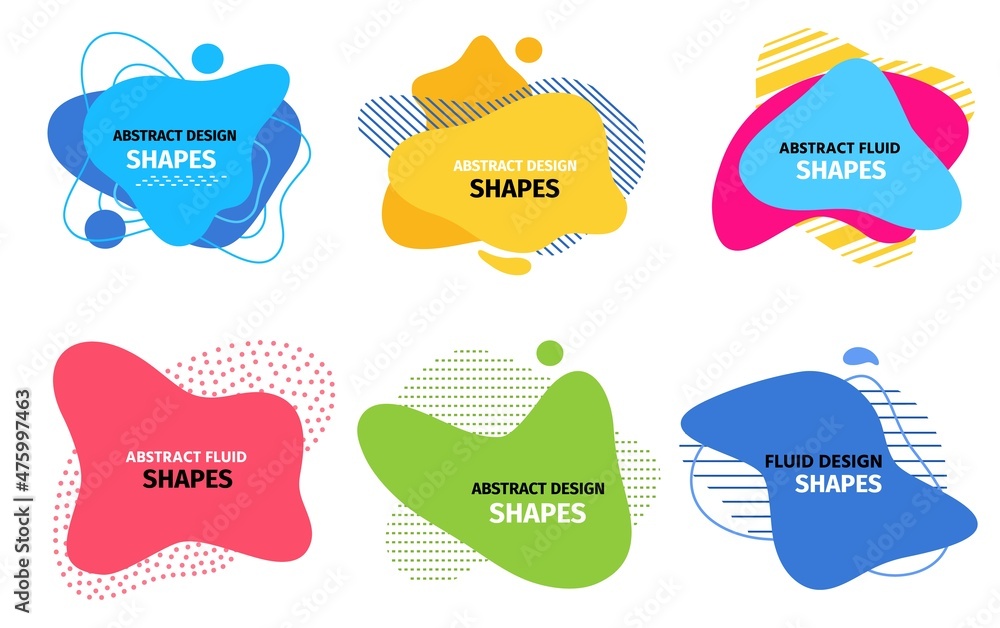 Vetor de Abstract liquid blob shapes modern banners designs. Minimal ...