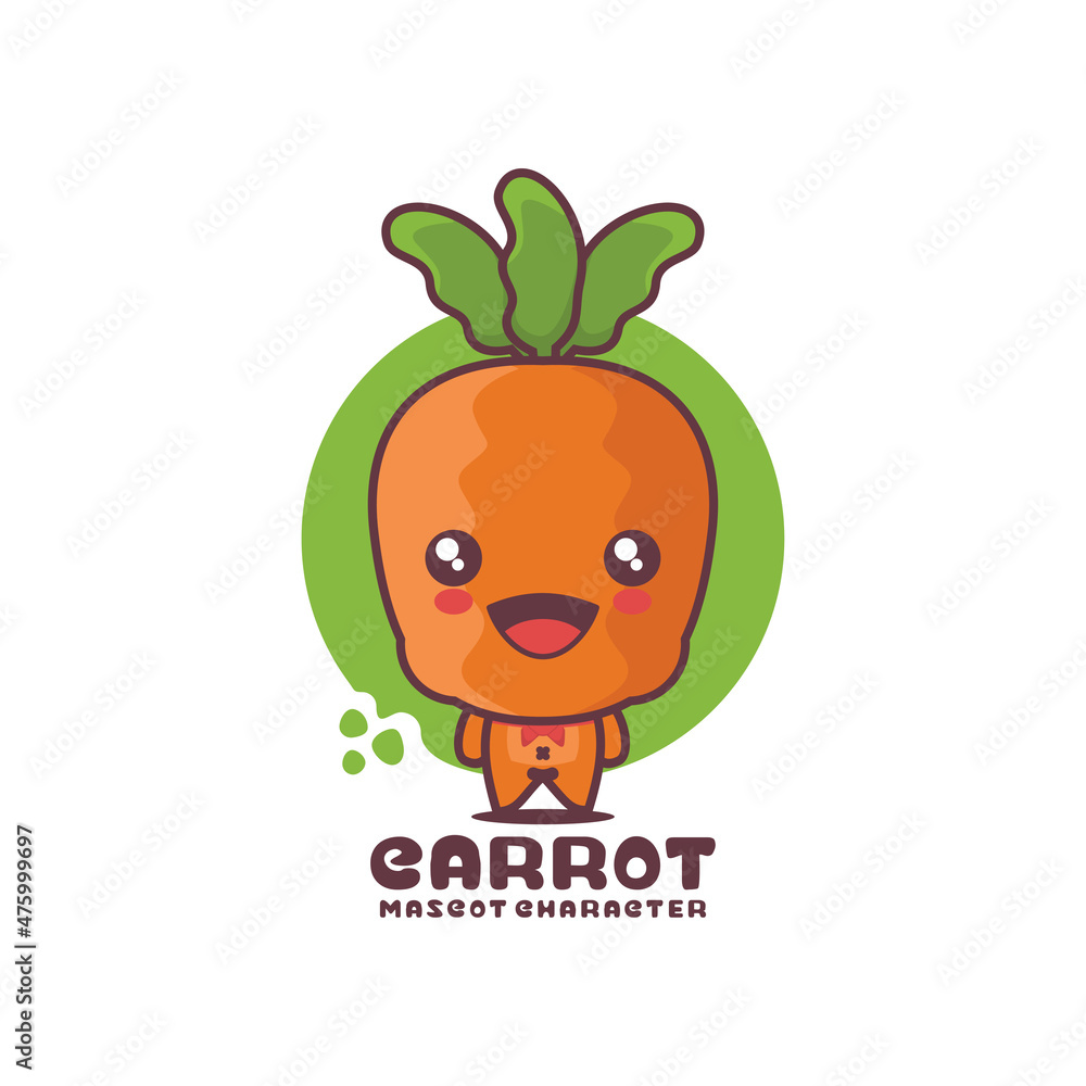 vector carrot cartoon mascot, suitable for, logos, prints, labels ...