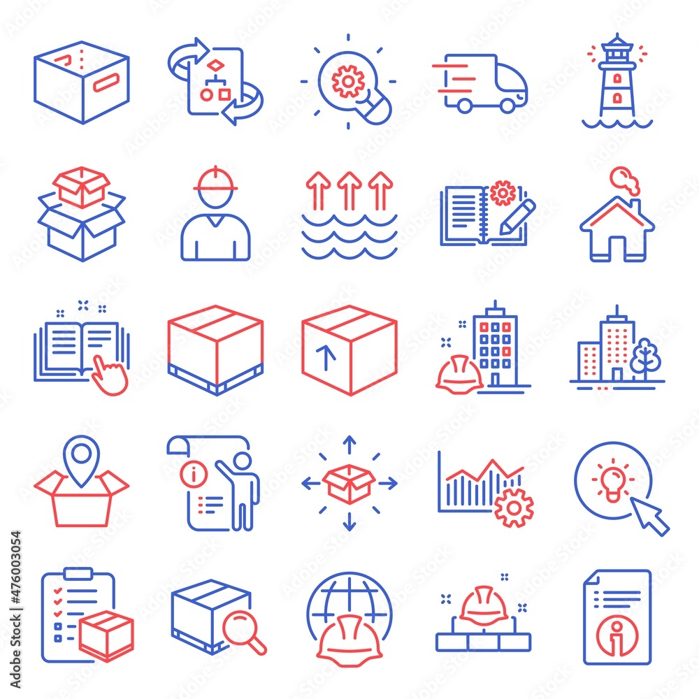 Industrial icons set. Included icon as Construction building ...