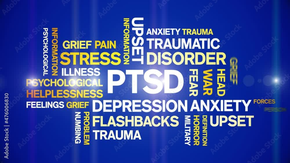 PTSD Animated tag word cloud;text design animation kinetic typography ...