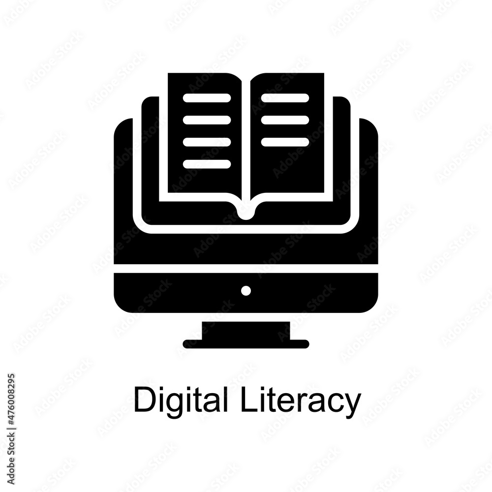 Digital Literacy vector Solid Icon Design illustration. Digitalization ...
