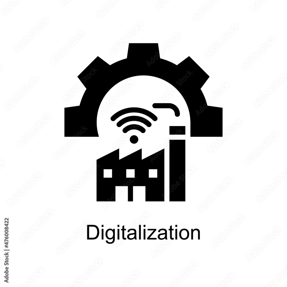 Digitalization vector Solid Icon Design illustration. Digitalization ...