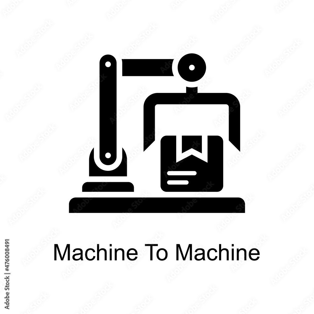 Machine To Machine vector Solid Icon Design illustration ...
