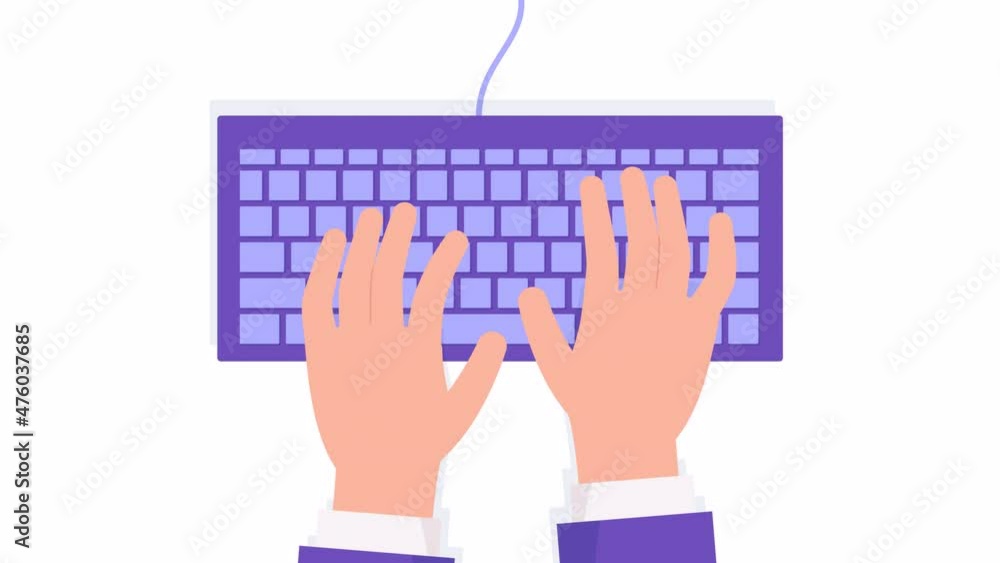 keyboard typing animation. computer device and user hands. Technology ...