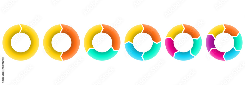 5 Piece Pie Chart Template