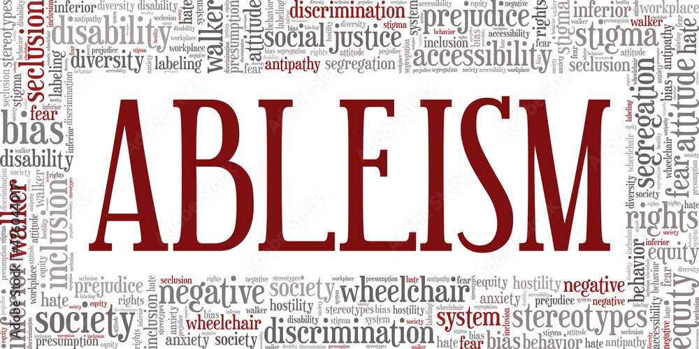 Ableism conceptual vector illustration word cloud isolated on white ...