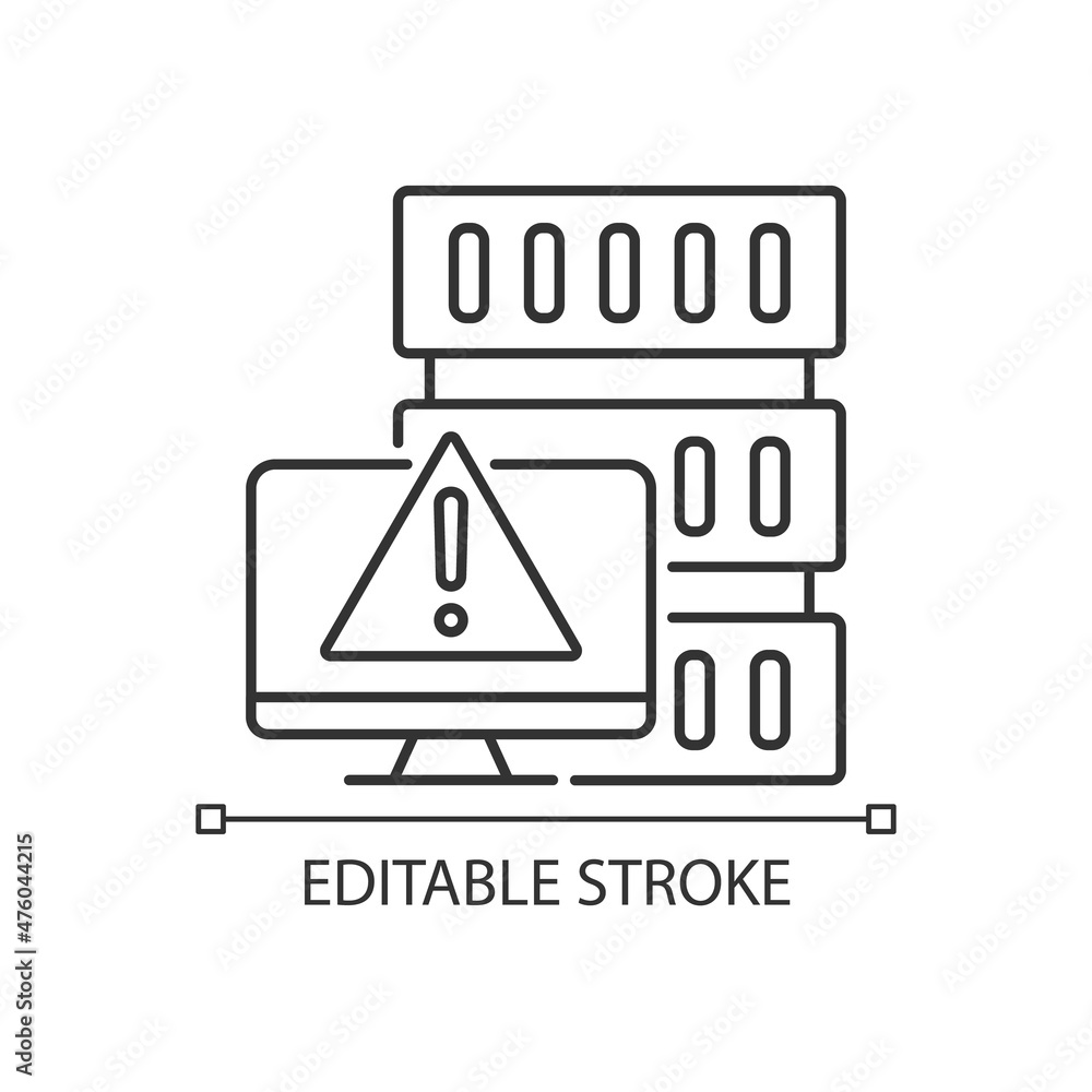 DoS attack linear icon. Denial of service. Disruption of computer and ... DoS attack linear icon. Denial of service. Disruption of computer and ...