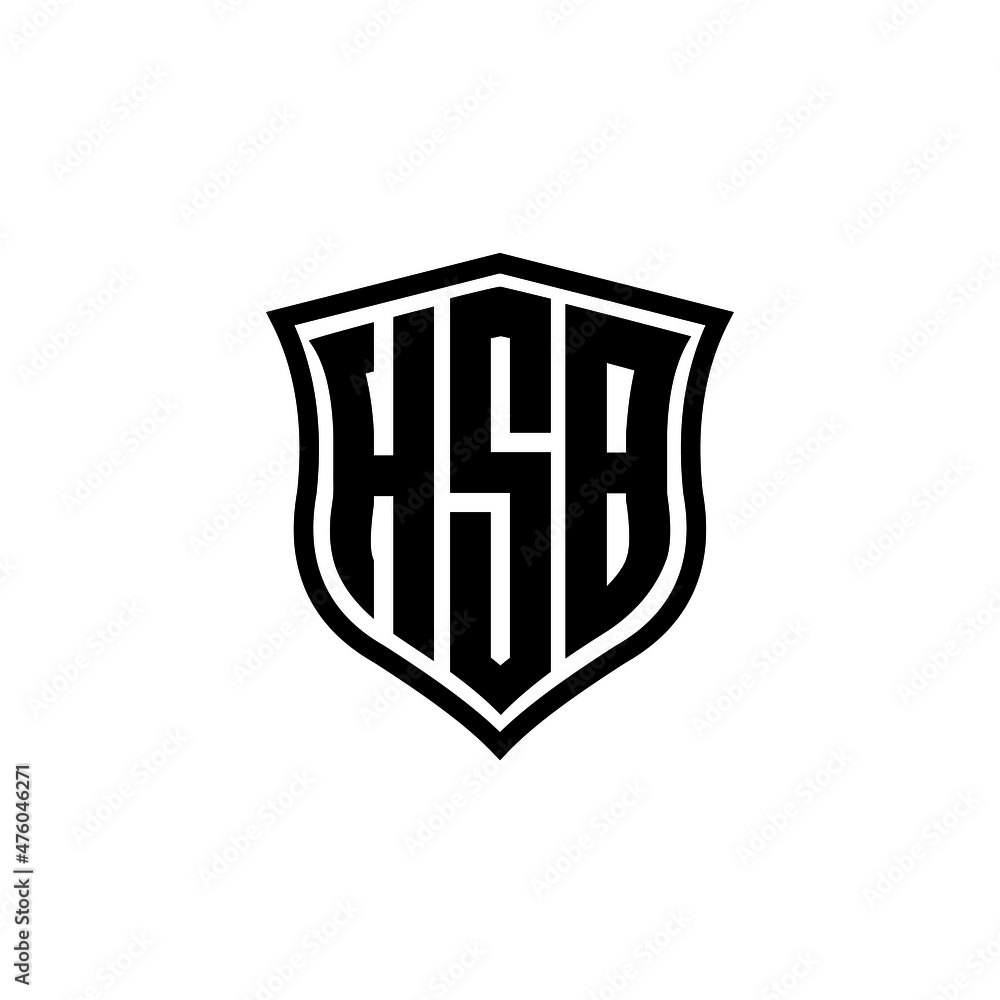 HSB letter logo design with white background in illustrator, vector ...