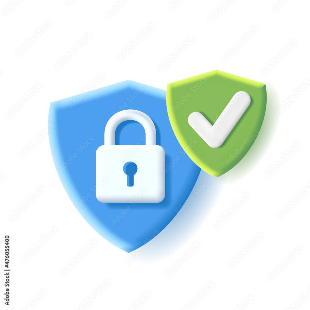 Shield digital icon with padlock and shield with tick tag Stock Vector ...