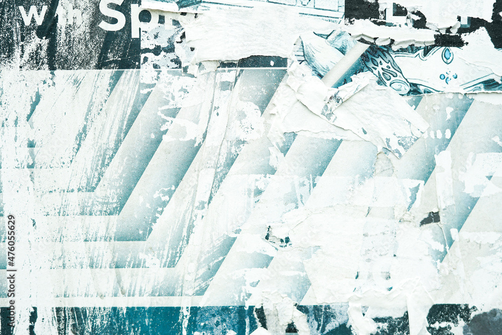 rough texture of the ripped poster. creative abstract art of the ...
