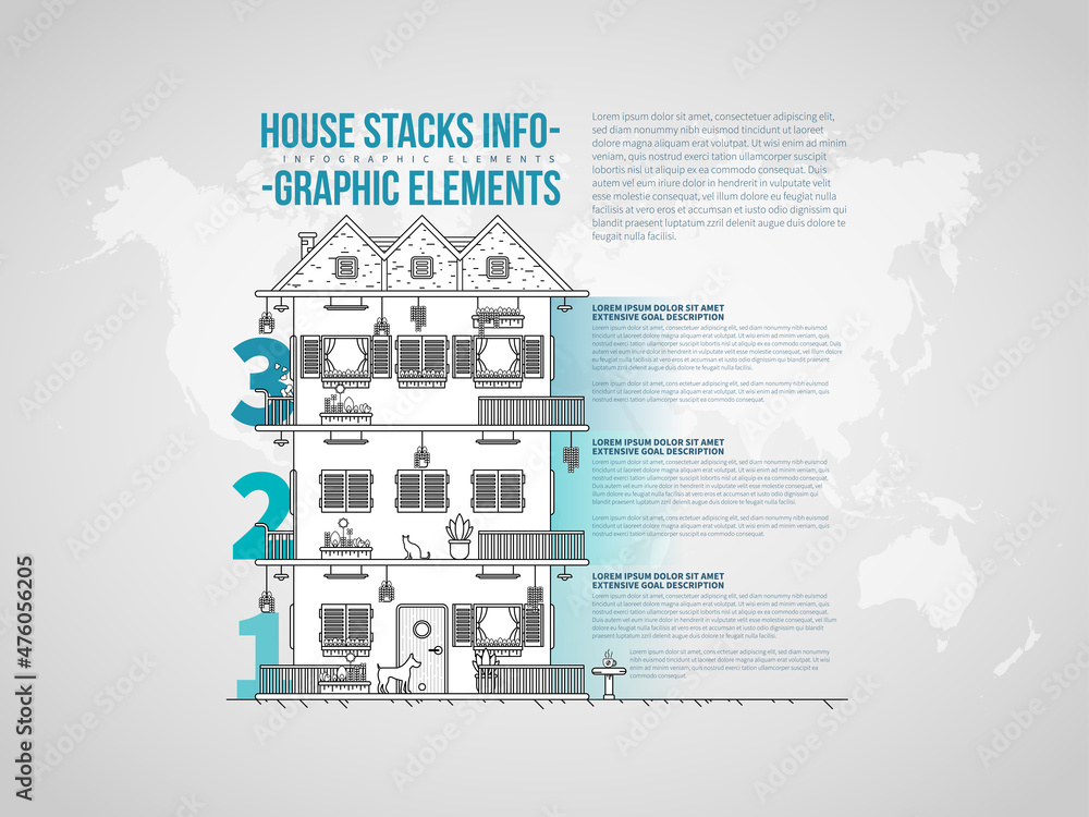 House Stacks Infographic Stock Vector | Adobe Stock