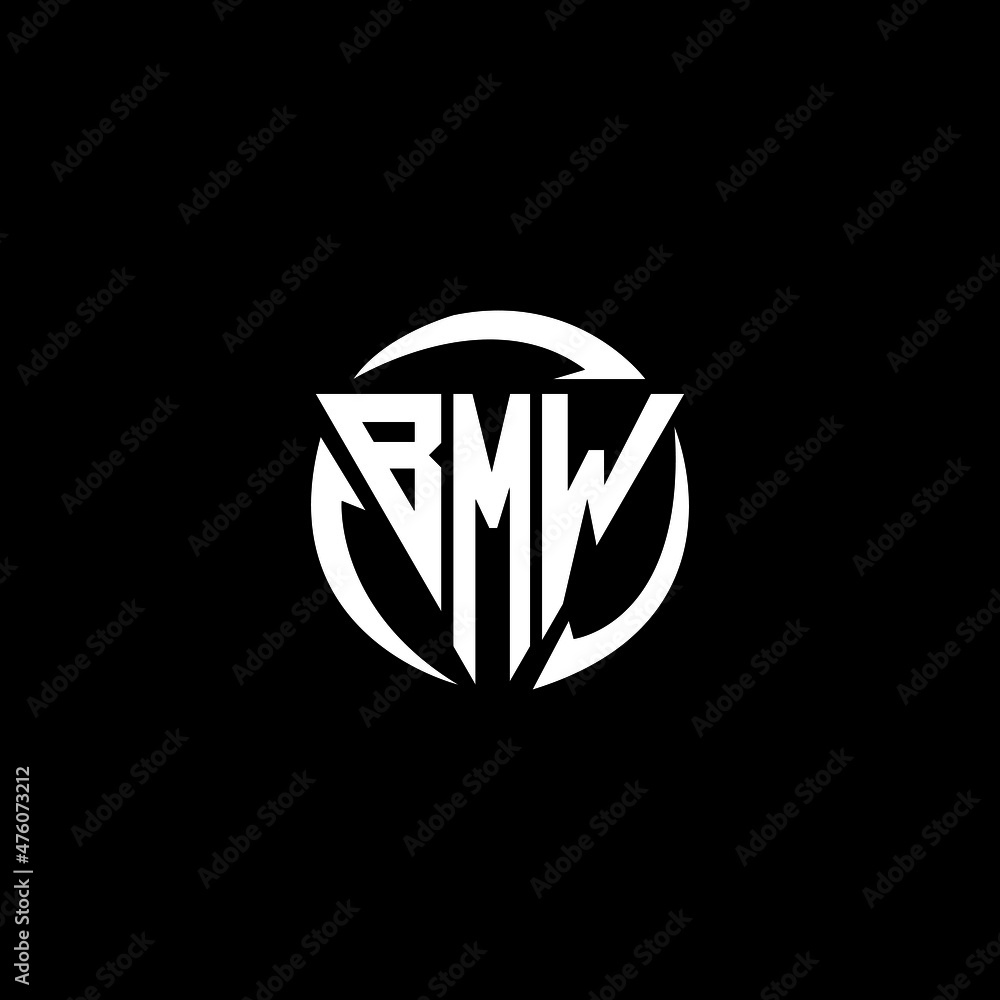BMW letter logo design on black background.BMW creative initials letter ...