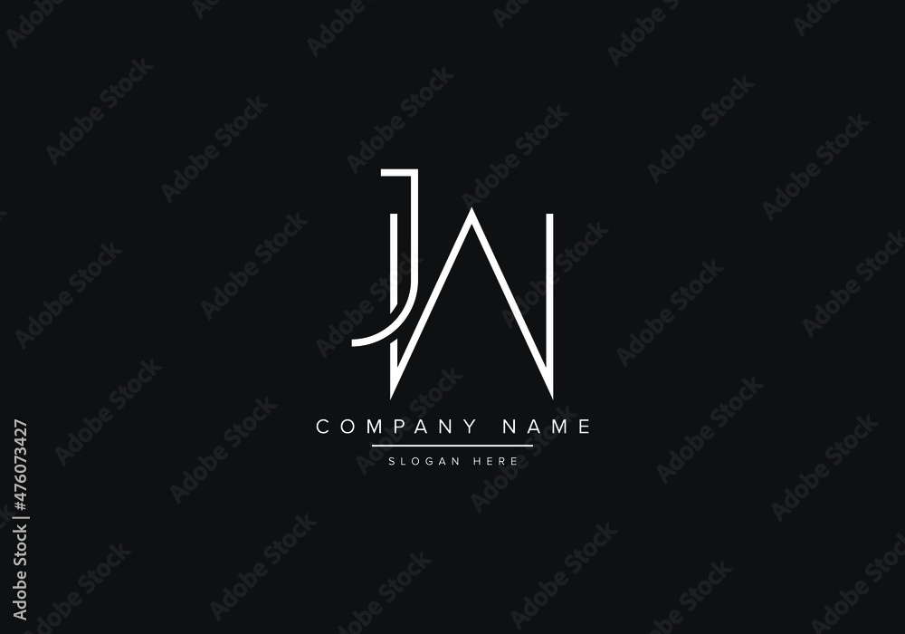Letter JW WJ line art logo design template, line art logo Stock Vector ...