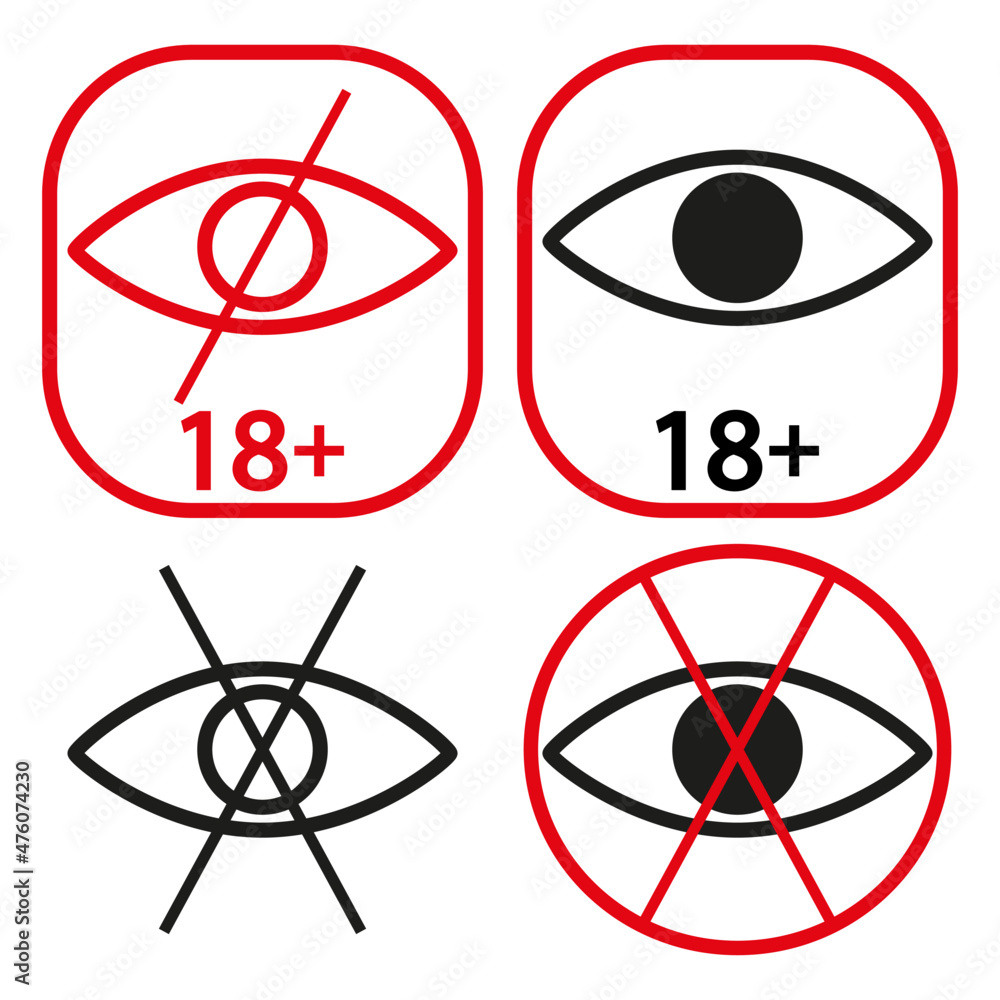 Sensitive content icon on white background. flat style. hide view icon ... Sensitive content icon on white background. flat style. hide view icon ...
