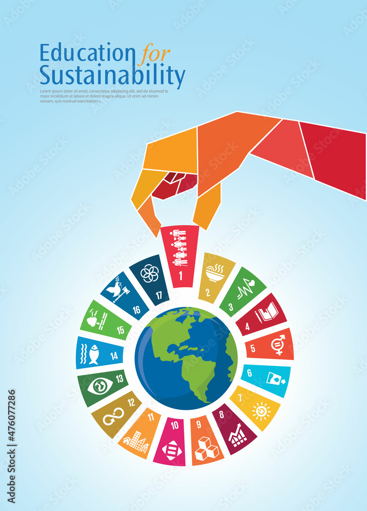 Vetor de Sustainable Development concept Colorful cube vector design ...