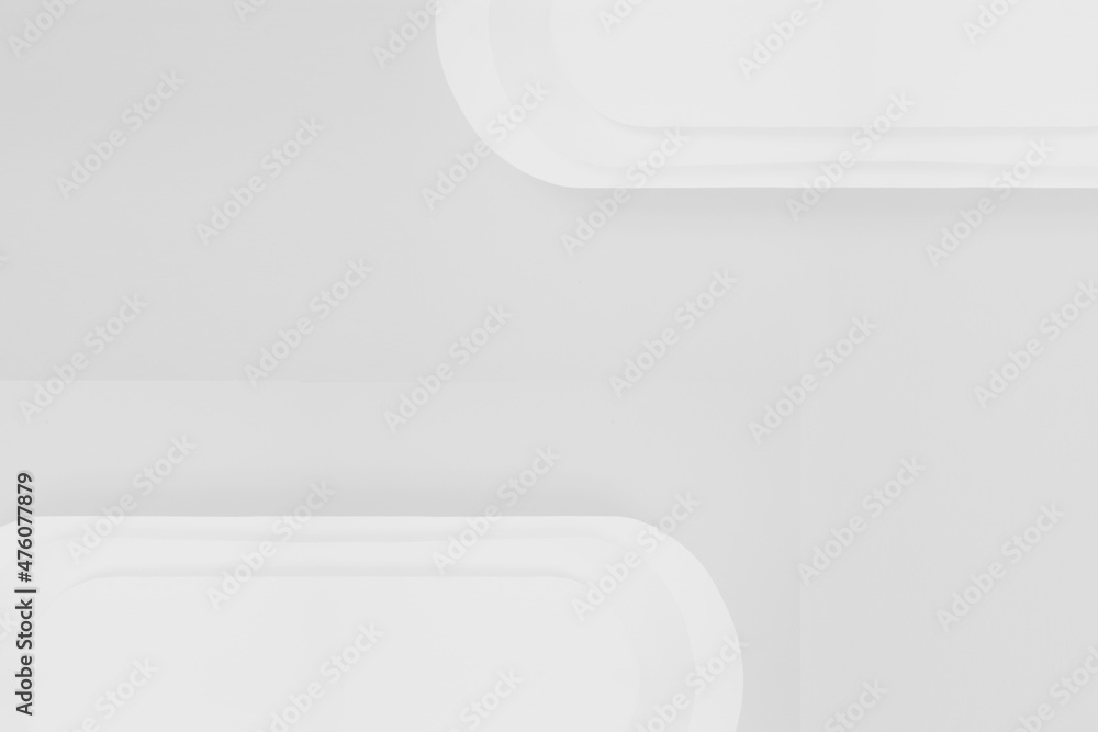 Abstract geometric white and soft light grey background with horizontal ...