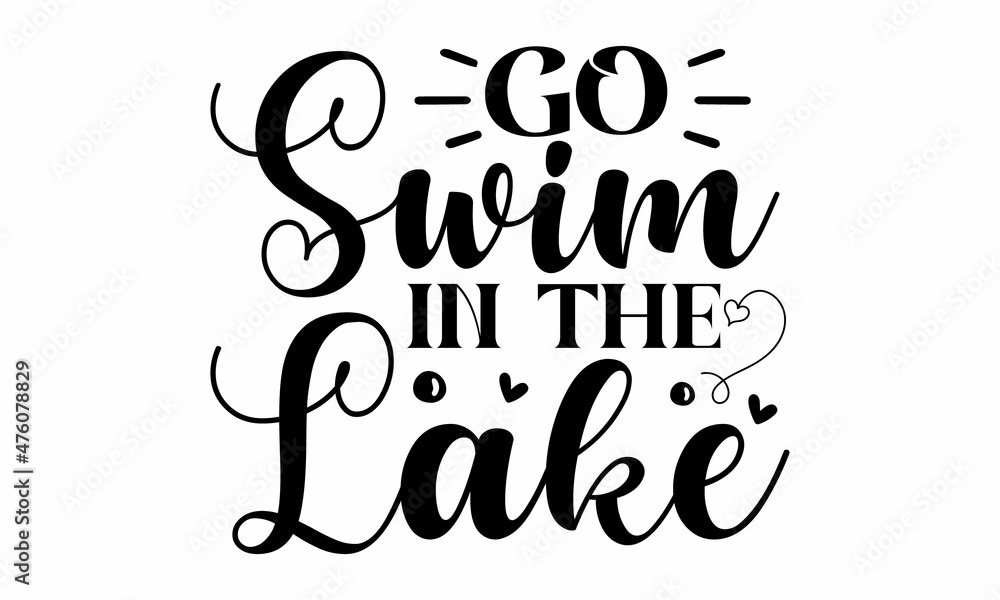 Go swim in the lake, Lake house decor sign in vintage style, cottage ...