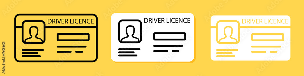Driver license icon set. Driver id card. Driver s personal document ...