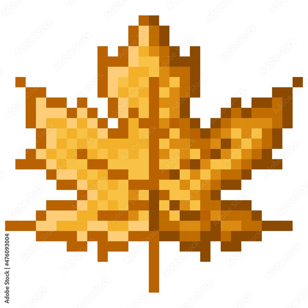 Maple Leaf Pixel Art Vector Illustration Stock Vector Adobe Stock