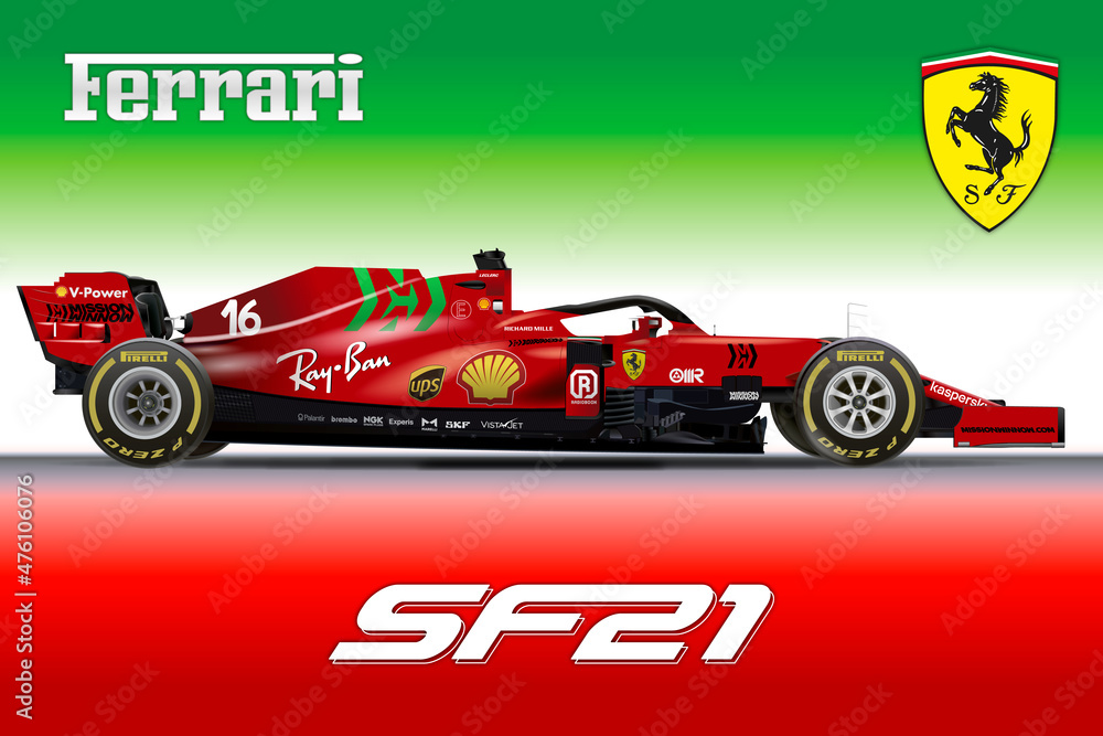 Italy, year 2021, Ferrari SF21 Formula One world championship, number ...