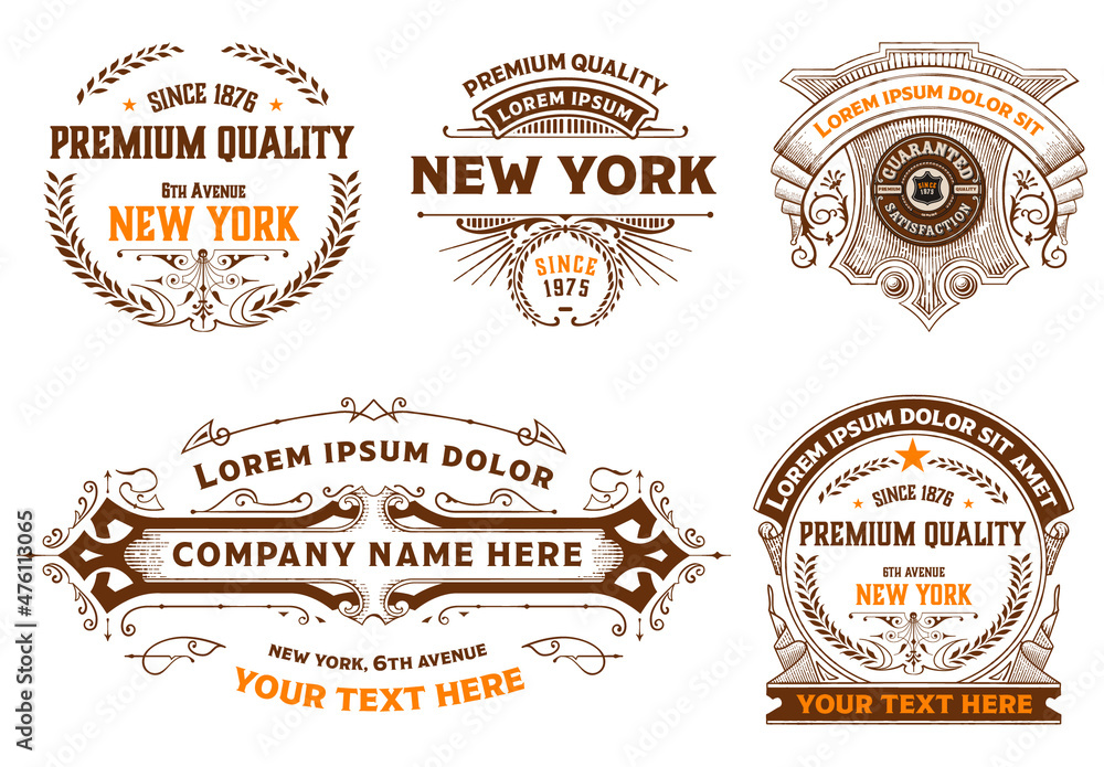 Set of 5 Logos and Badges Stock Template | Adobe Stock