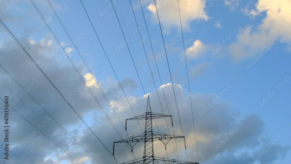 Pylon of the electricity power line.cable carrying electrical power ...