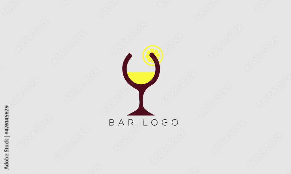 bar logo with red color and white background. Stock Vector | Adobe Stock