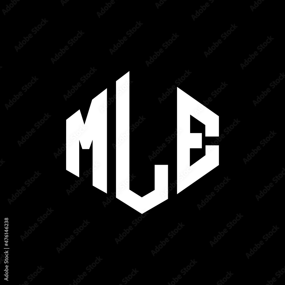 MLE letter logo design with polygon shape. MLE polygon and cube shape ...
