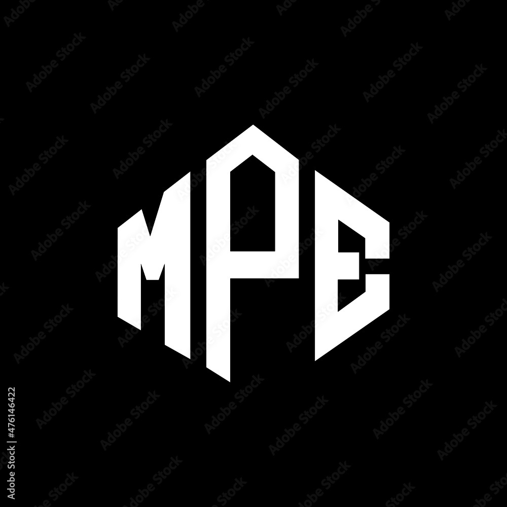 MPE letter logo design with polygon shape. MPE polygon and cube shape ...