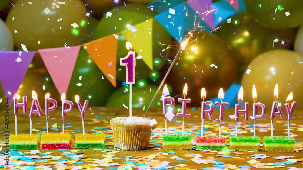 Incredibly beautiful Happy Birthday, one year old child. Beautiful ...