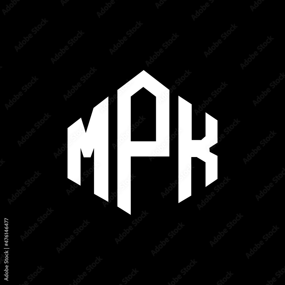 MPK letter logo design with polygon shape. MPK polygon and cube shape ...