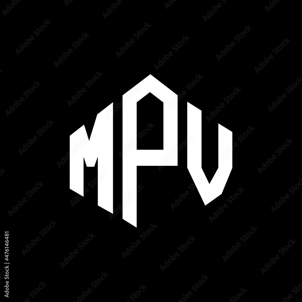 MPV letter logo design with polygon shape. MPV polygon and cube shape ...