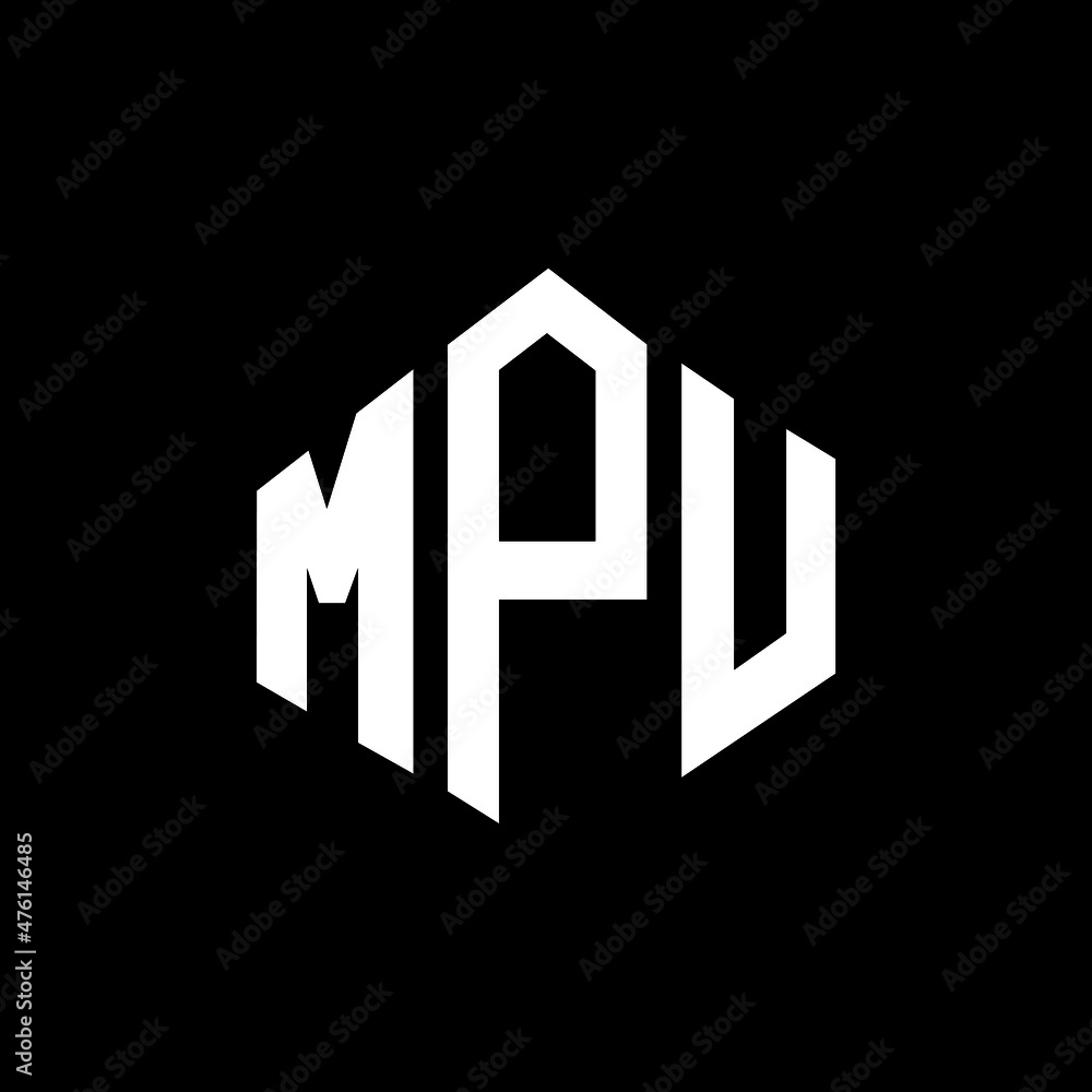 MPU letter logo design with polygon shape. MPU polygon and cube shape ...