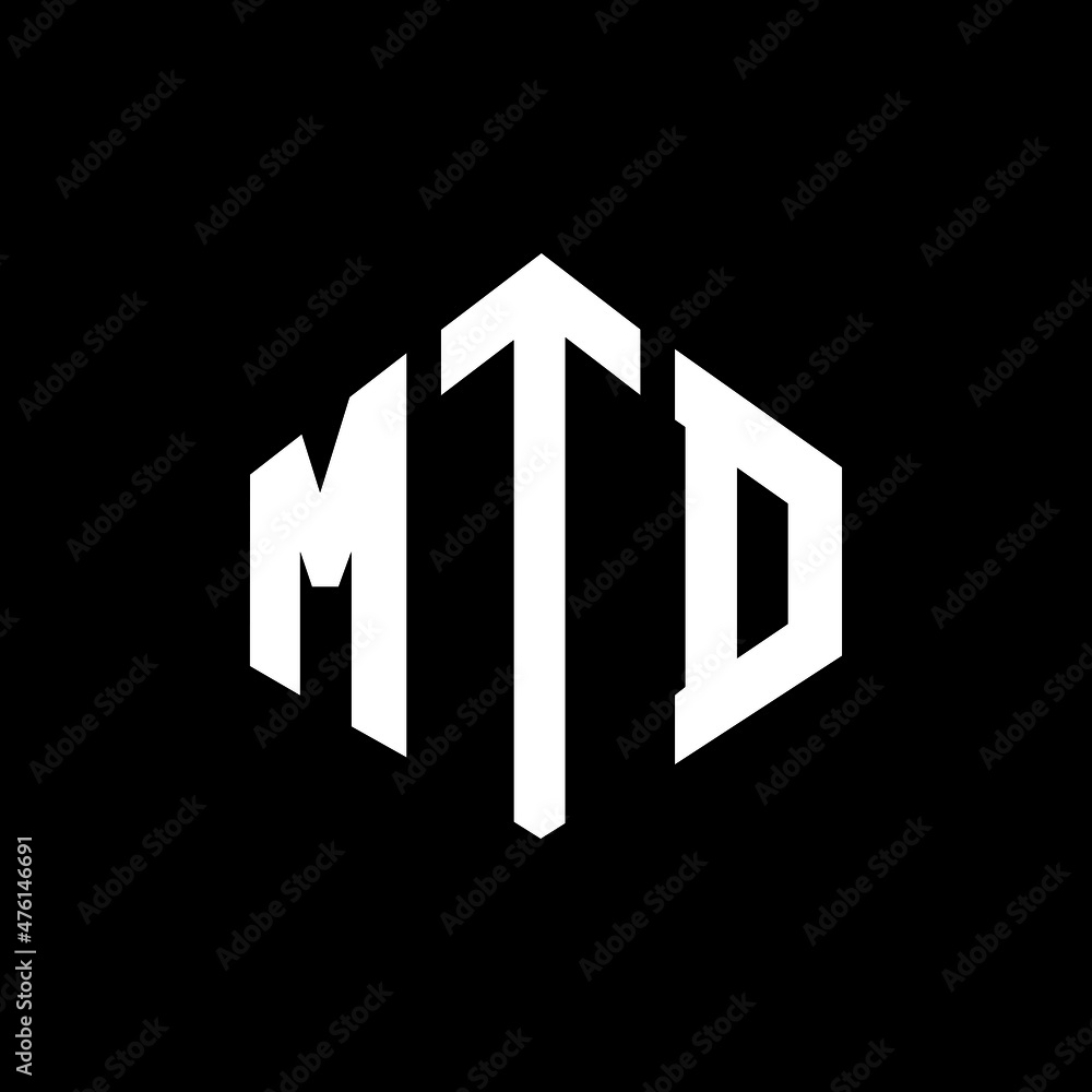 MTD letter logo design with polygon shape. MTD polygon and cube shape ...