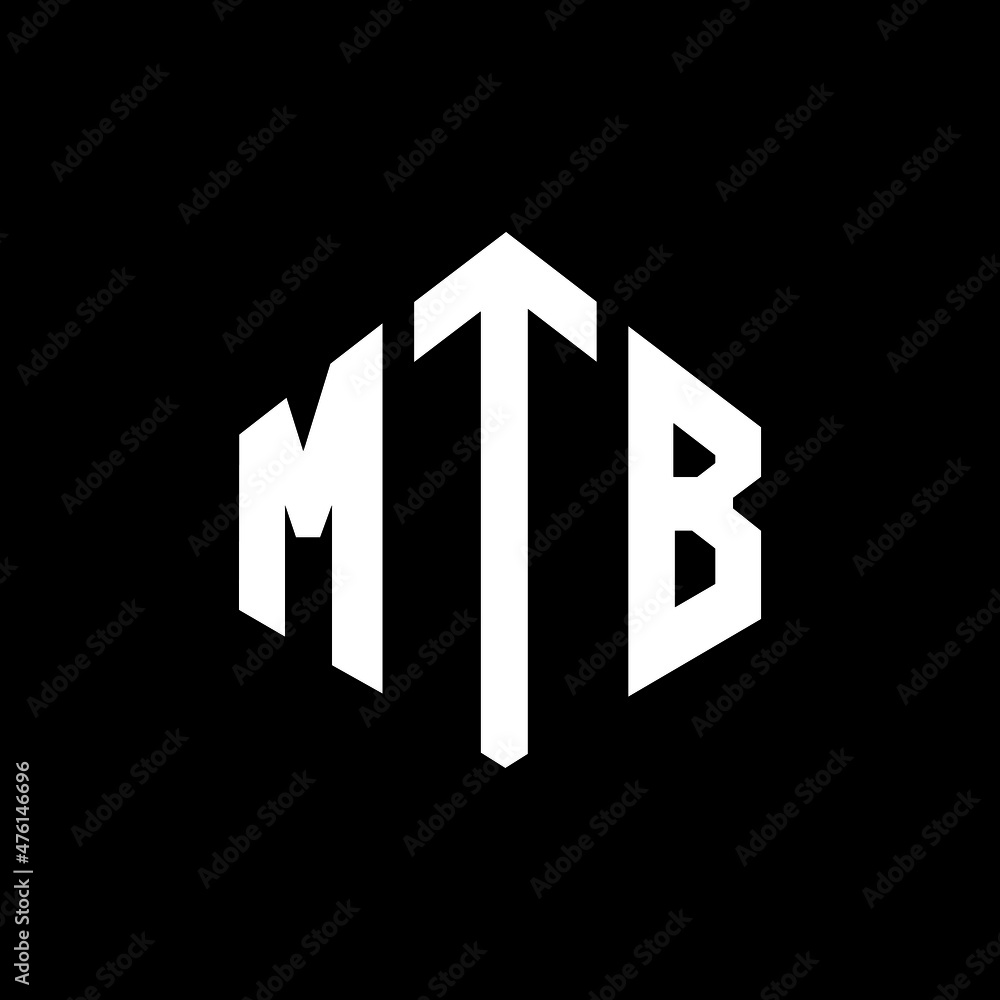 MTB letter logo design with polygon shape. MTB polygon and cube shape ...