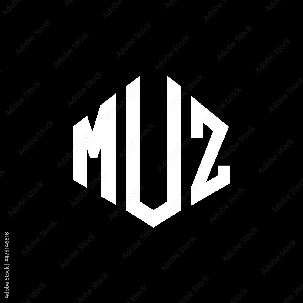 MUZ letter logo design with polygon shape. MUZ polygon and cube shape ...