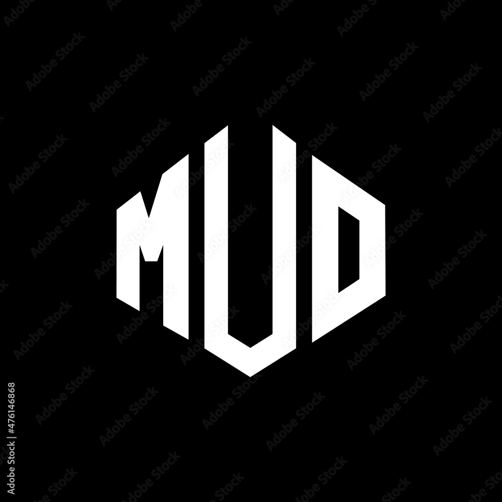 MUO letter logo design with polygon shape. MUO polygon and cube shape ...