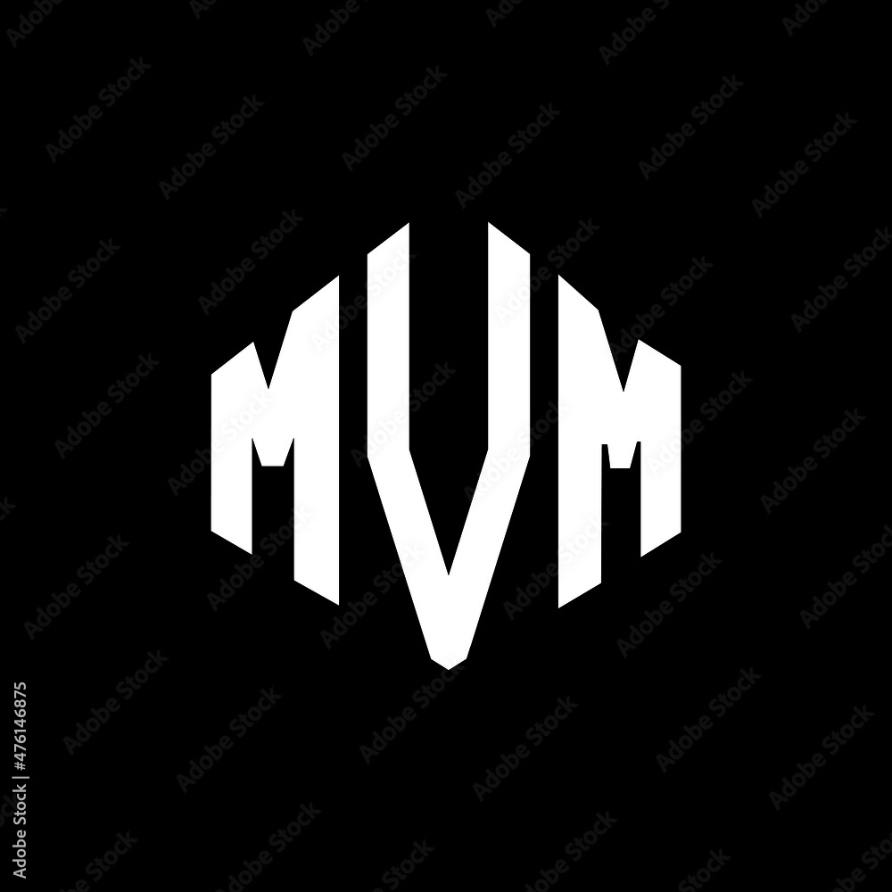 MVM letter logo design with polygon shape. MVM polygon and cube shape ...