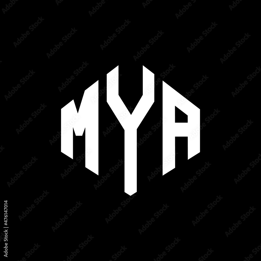 MYA letter logo design with polygon shape. MYA polygon and cube shape ...