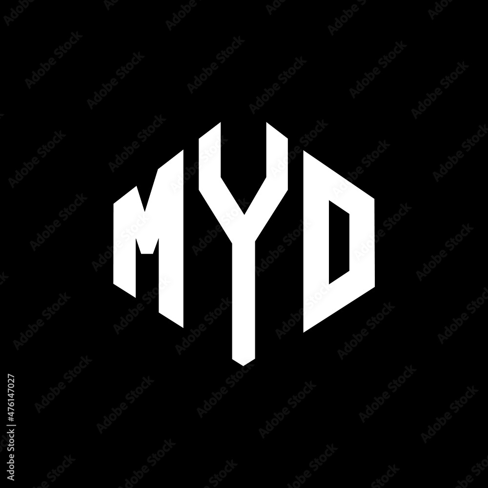 MYO letter logo design with polygon shape. MYO polygon and cube shape ...