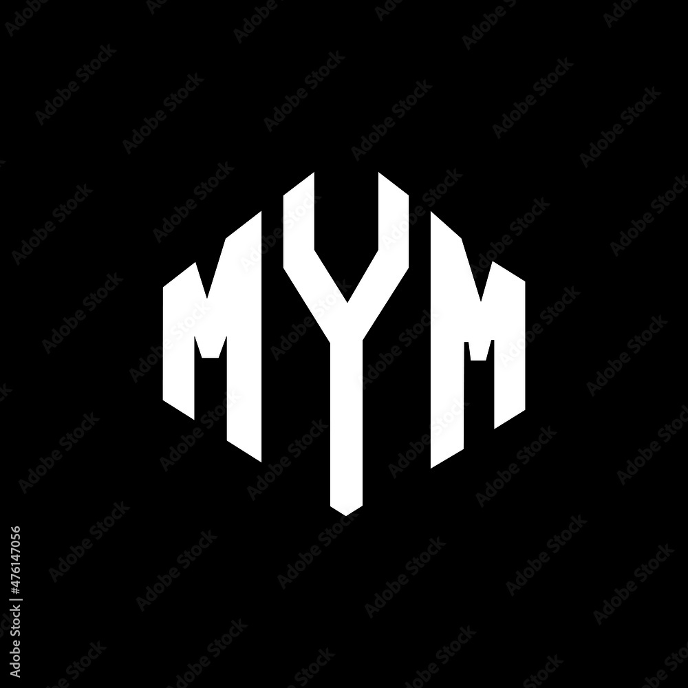 MYM letter logo design with polygon shape. MYM polygon and cube shape ...